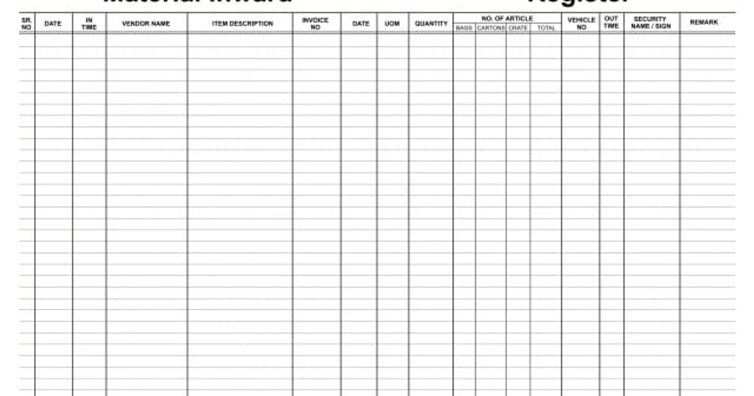 Inward Register